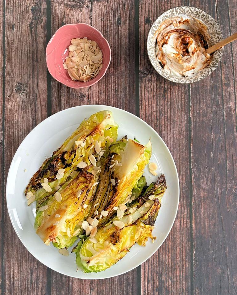 Grilled Hispi Cabbage With Almonds | Recipe | Cuisine Fiend
